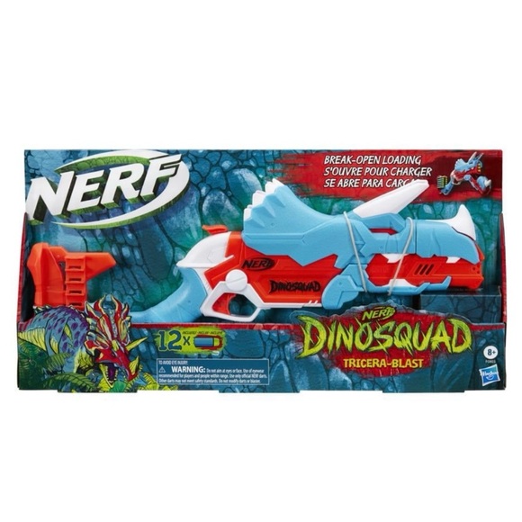 Nerf | Toys | Nerf Dinosquad Tricerablast Blaster Breakopen 3dart ...